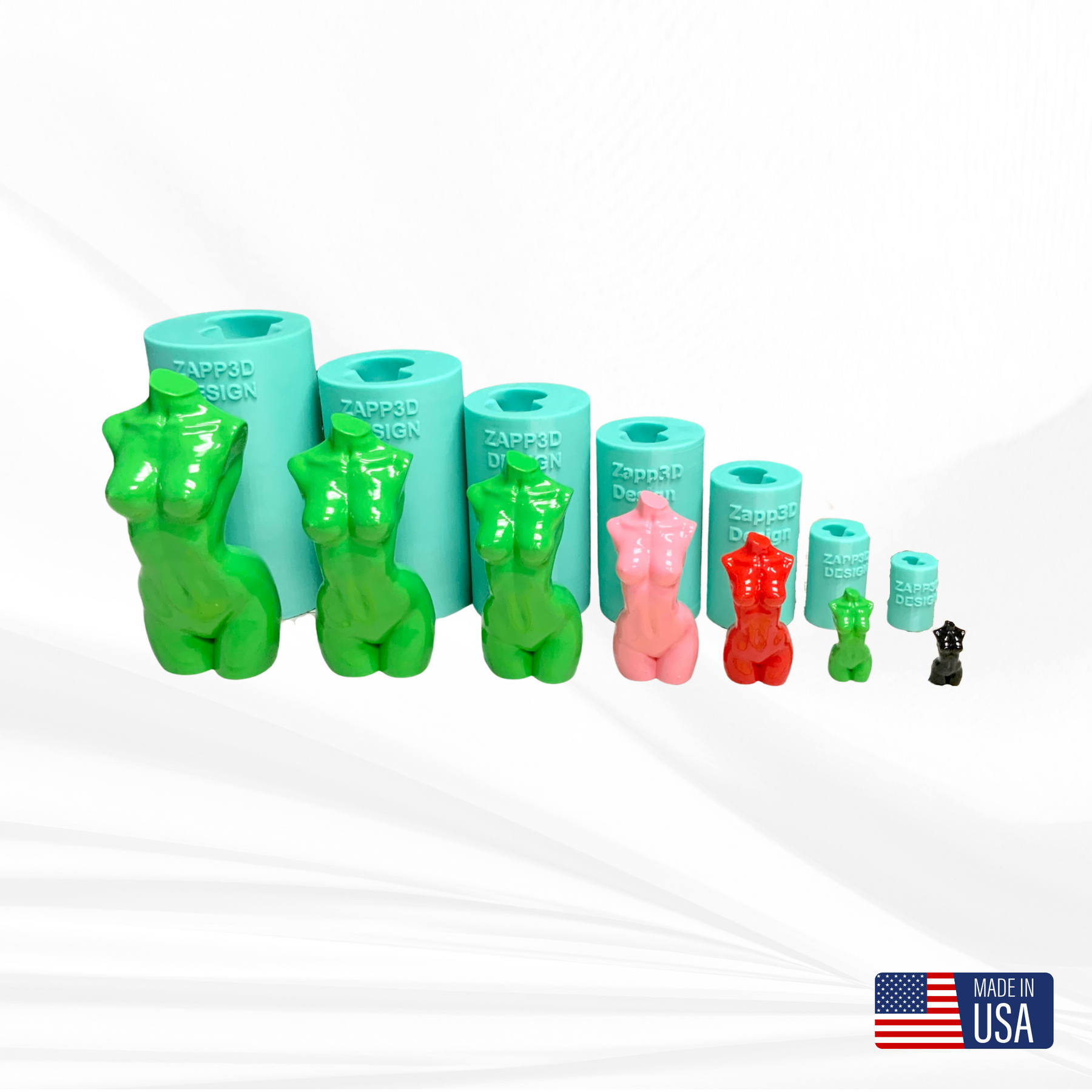 Female Torso Mold, 7 Sizes, Goddess Mold - Zapp3D Design LLC
