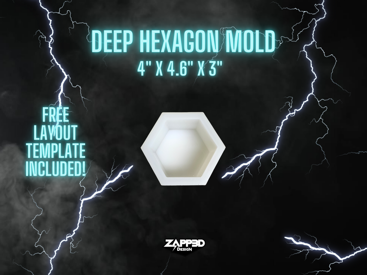 Hexagon Silicone Mold | 4"x 5"x3" Deep | ULTRA Quality | Deep Silicone ...