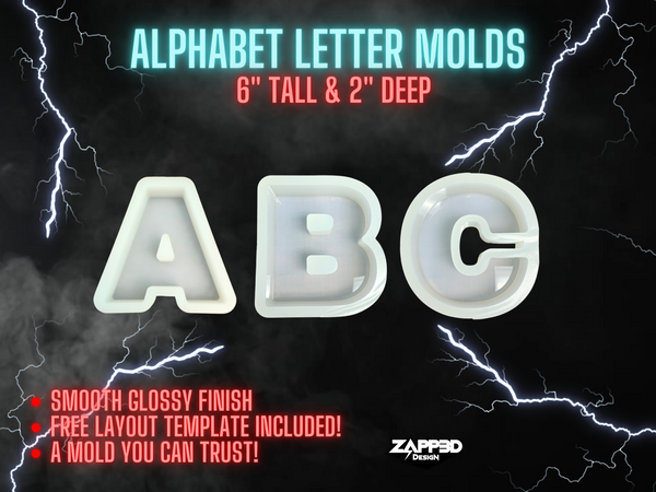 3" Deep Alphabet Letter Molds - Zapp3D Design LLC