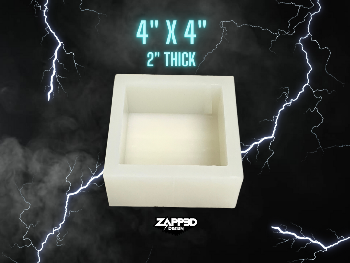 Square Silicone Mold | 4"x4"x2" | ULTRA Quality | Deep Silicone Block ...