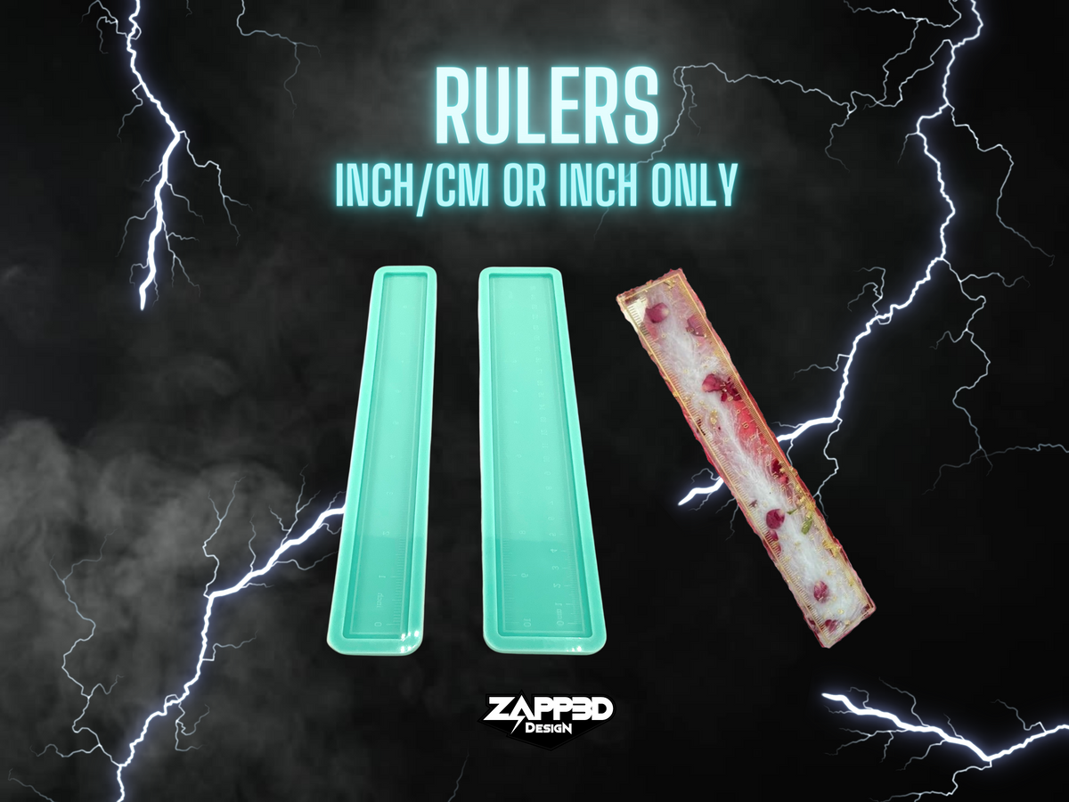 Ruler Silicone Mold - Inch only or Inch/CM - Ruler Mold, Ruler Resin M ...